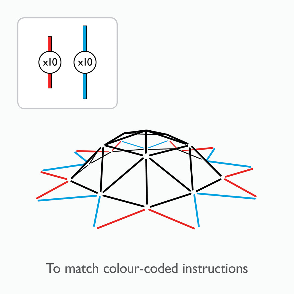 Colour-coded ball connectors for 2v – Build with Hubs